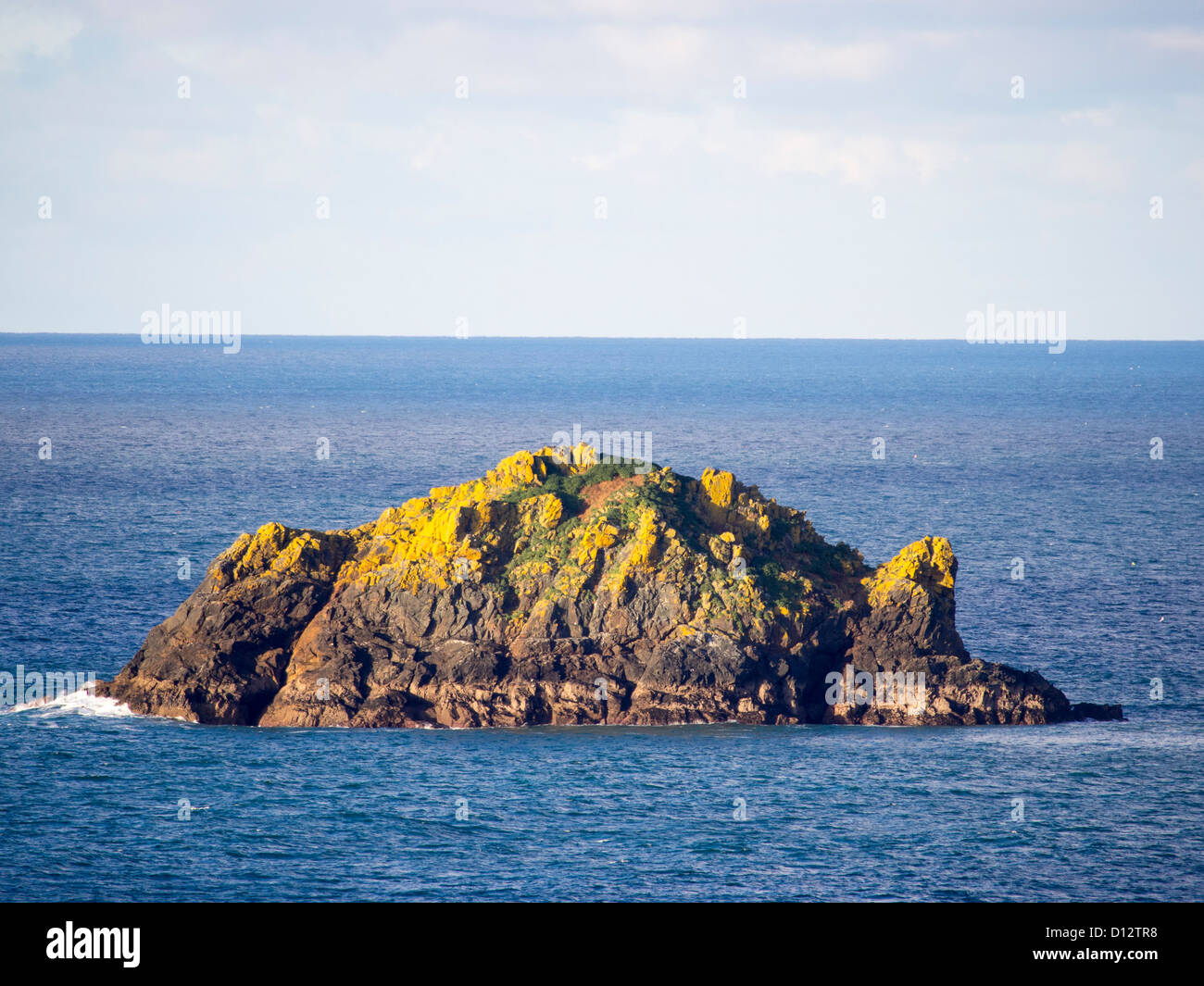 Newland island off the coast near Padstow, Cornwall Stock Photo - Alamy