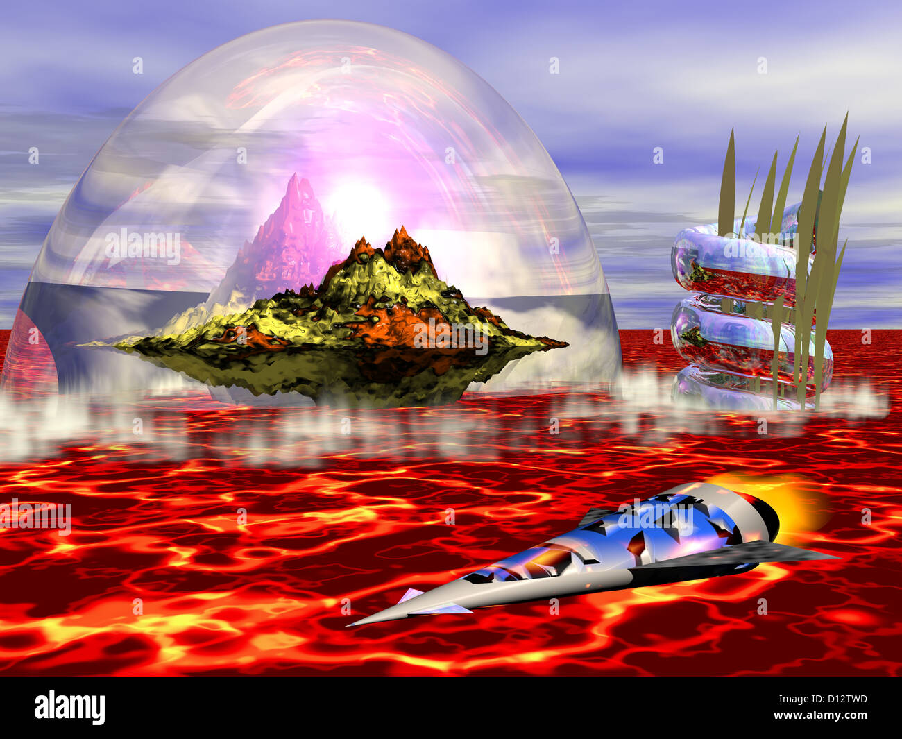 Surreal, fantasy sci-fi art illustration Stock Photo - Alamy