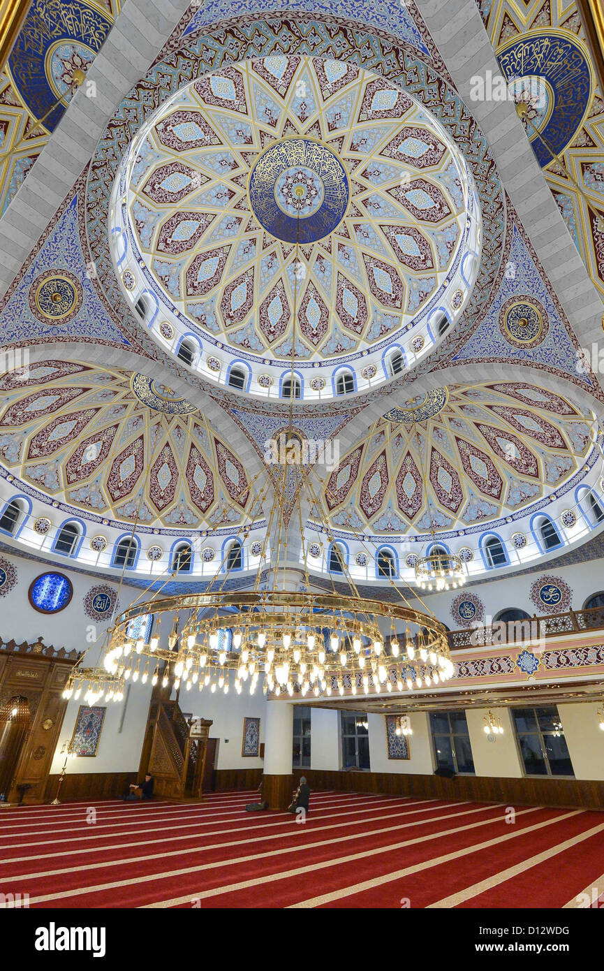 The interior if the Merkez Mosque, central mosque to the roof ...