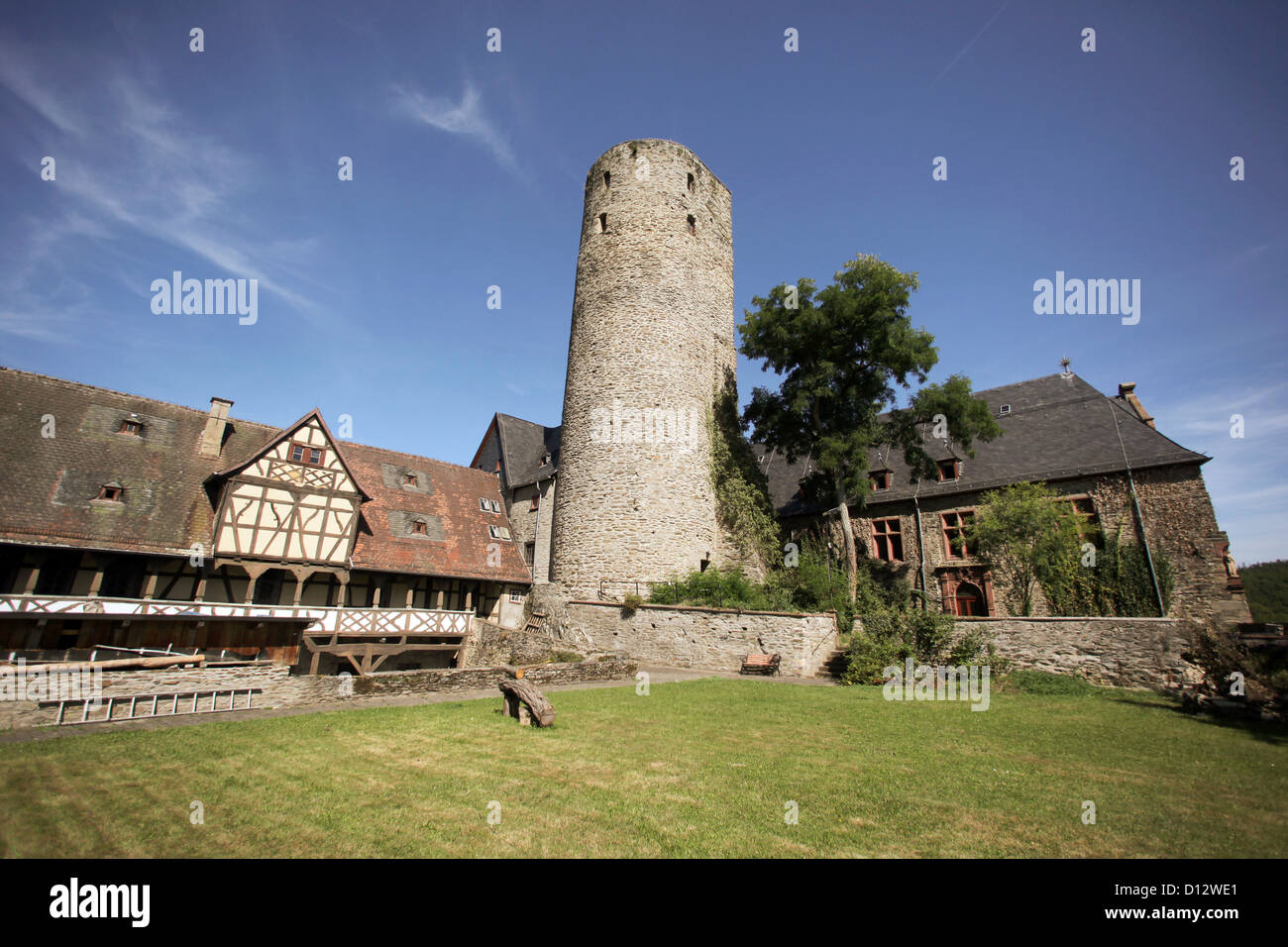 The courtyard of Kransberg Castle is pictured in Usingen-Kransberg ...