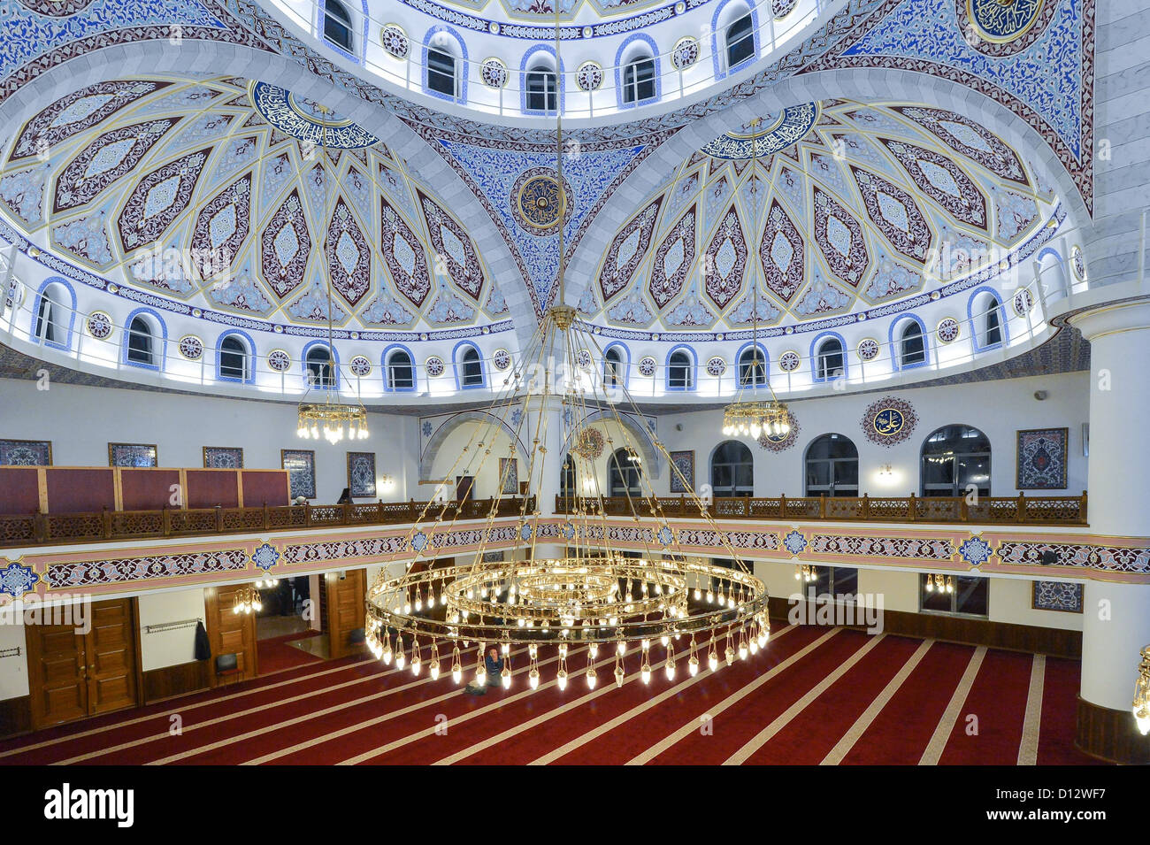 The interior if the Merkez Mosque, central mosque to the roof ...
