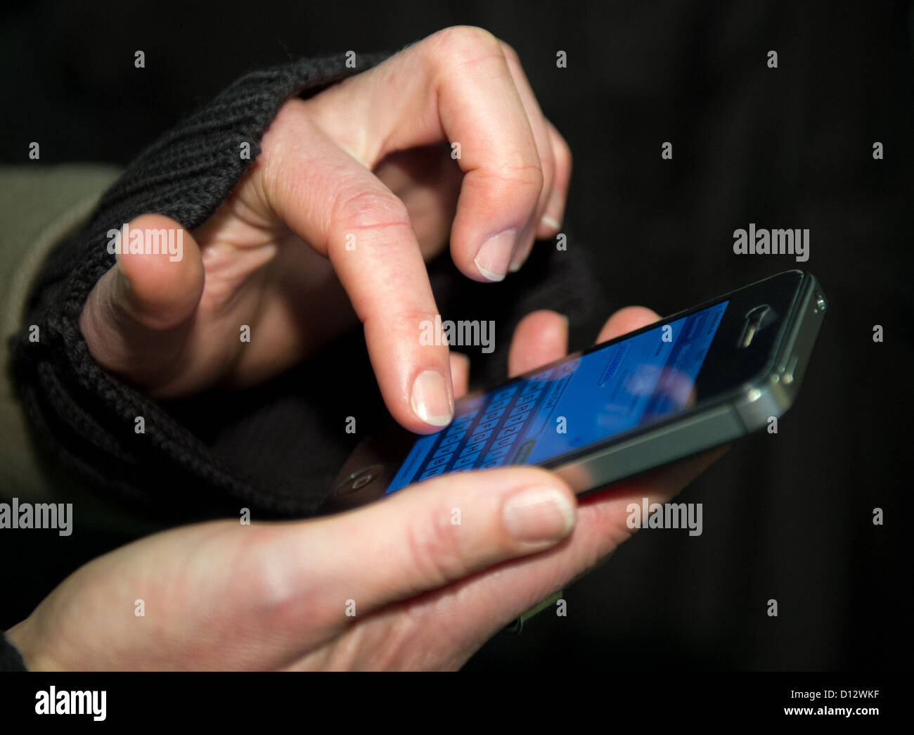The illustration shows two people using their mobile phones to write ...