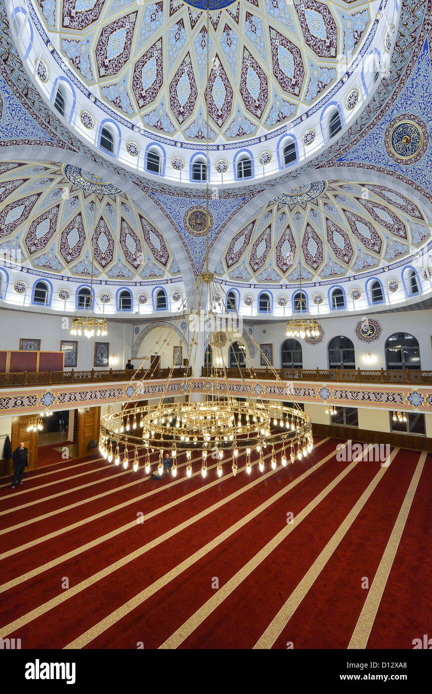 The interior if the Merkez Mosque, central mosque to the roof ...