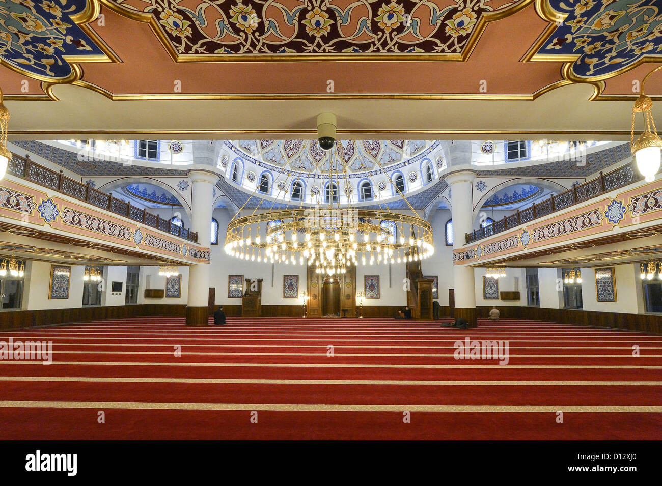The interior if the Merkez Mosque, central mosque to the roof ...