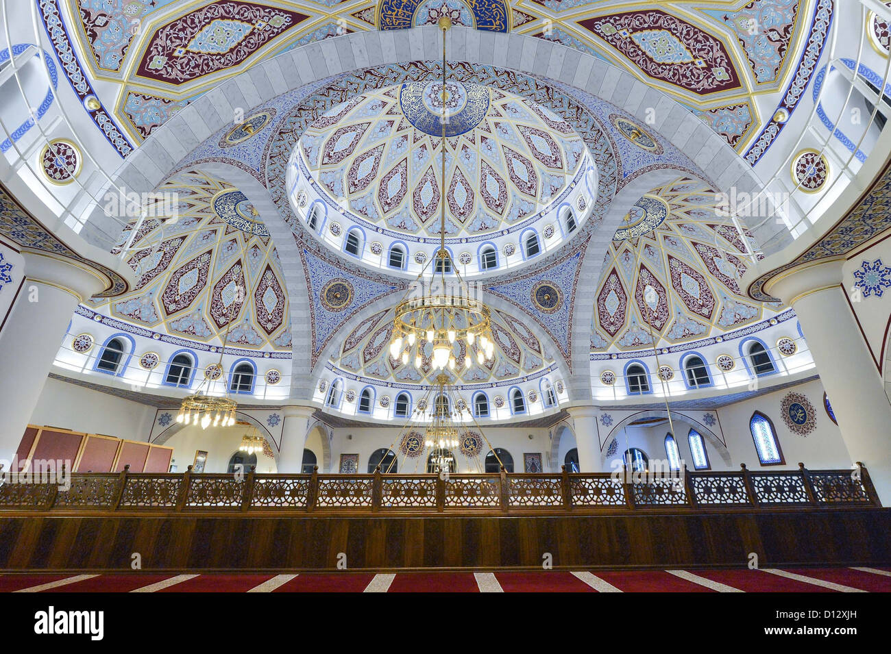 The interior if the Merkez Mosque, central mosque to the roof ...