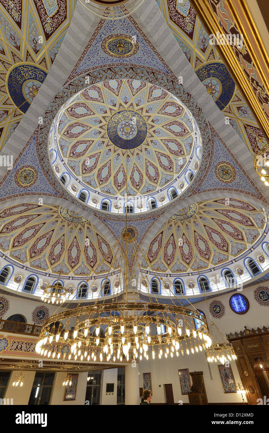The interior if the Merkez Mosque, central mosque to the roof ...