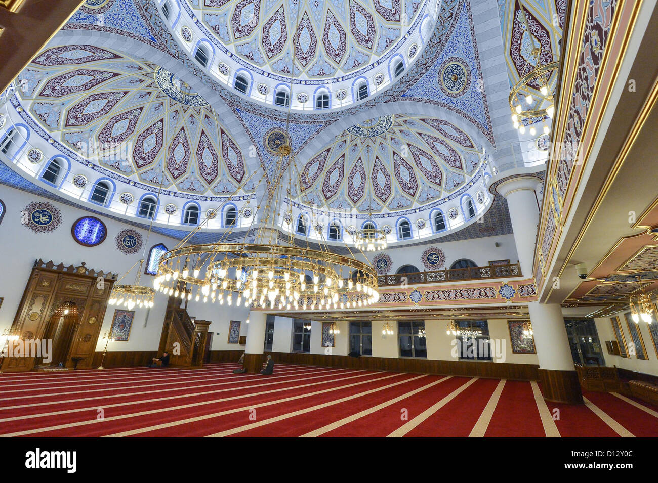 The interior if the Merkez Mosque, central mosque to the roof ...
