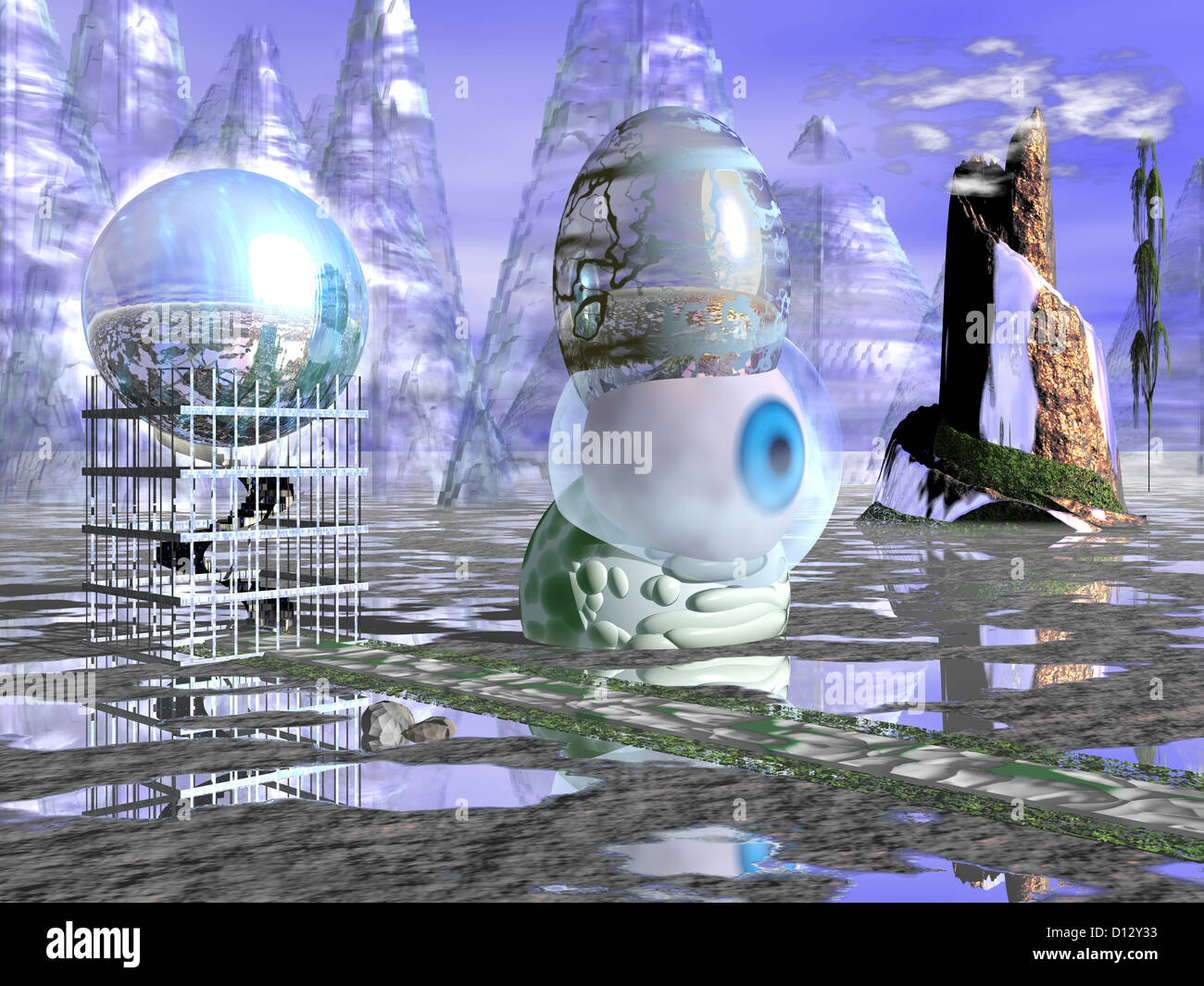 Surreal, fantasy sci-fi art illustration Stock Photo - Alamy
