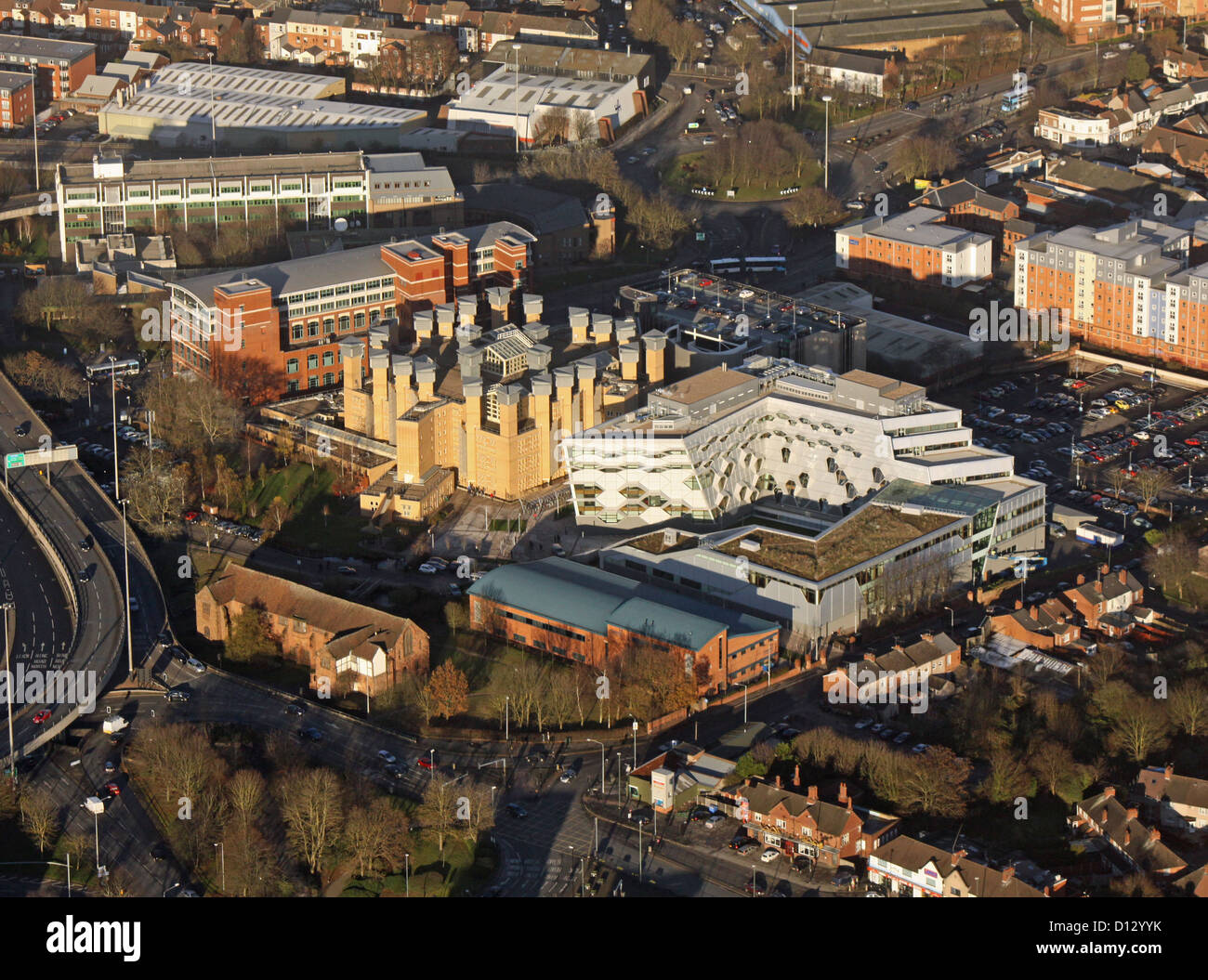 An aerial view of a group of buildings which are part of Coventry ...