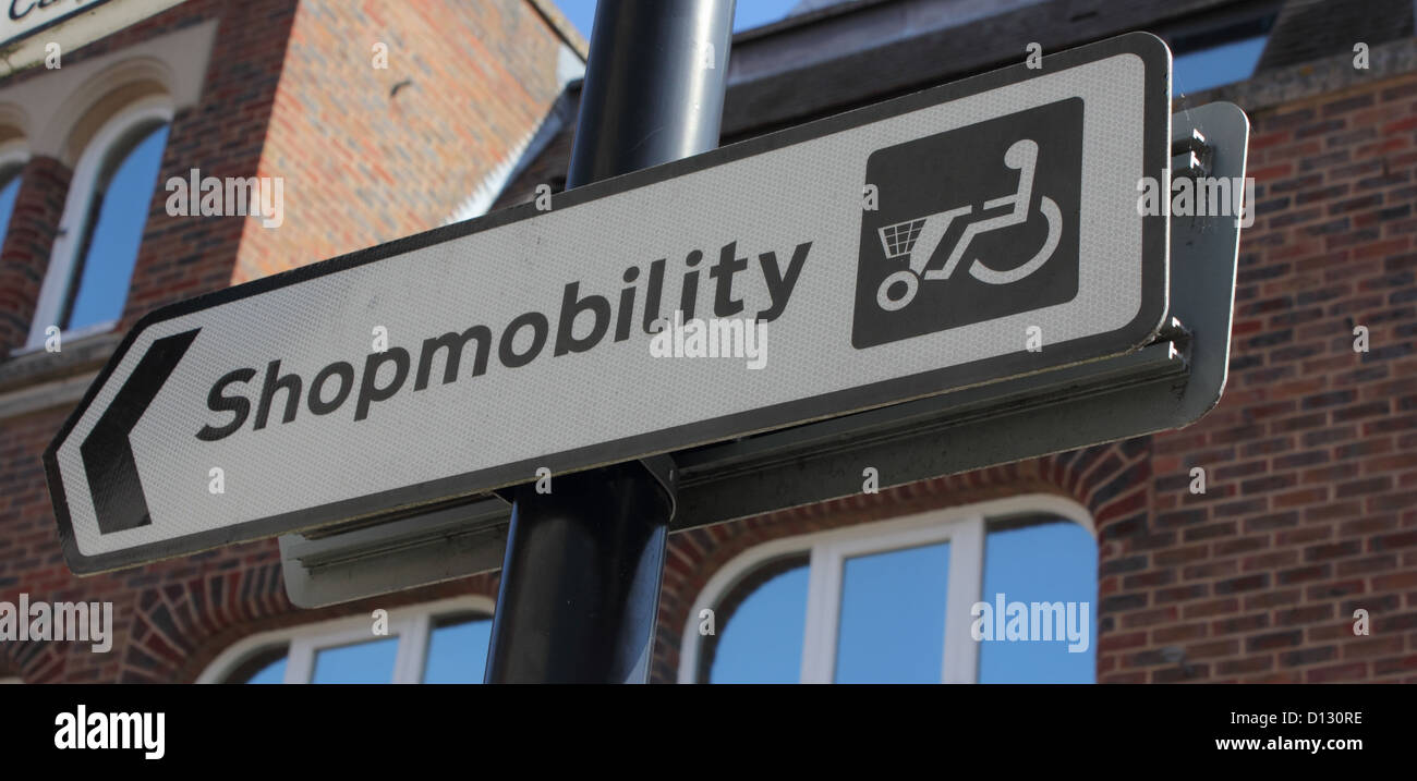 Shop mobility sign hi-res stock photography and images - Alamy