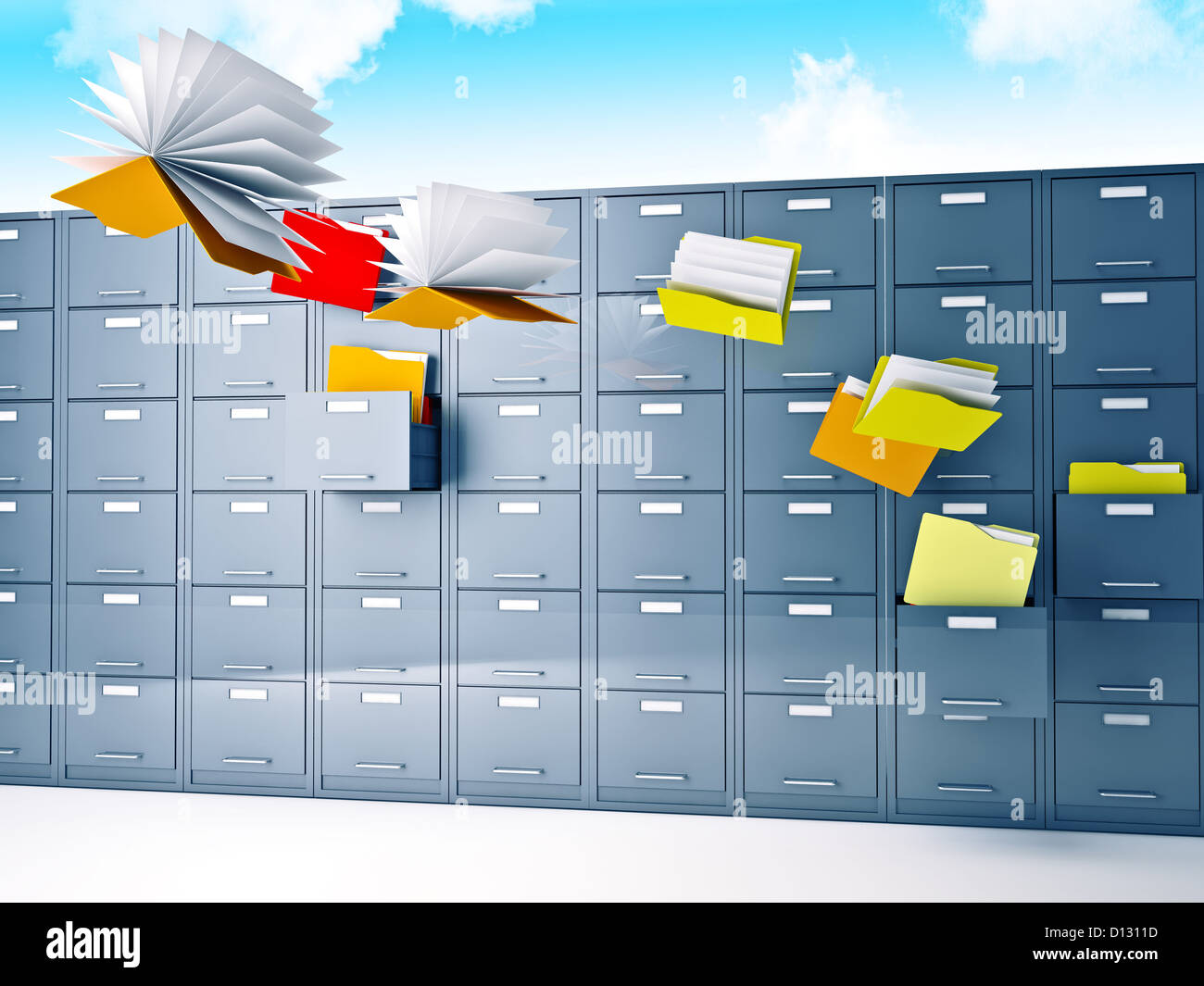 3d image flying document hi-res stock photography and images - Alamy