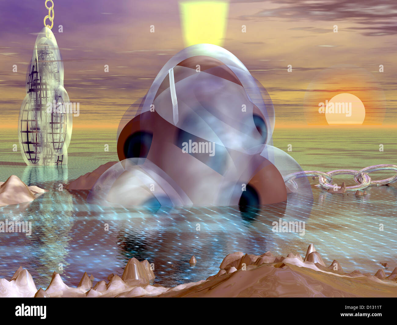Surreal, fantasy sci-fi art illustration Stock Photo - Alamy