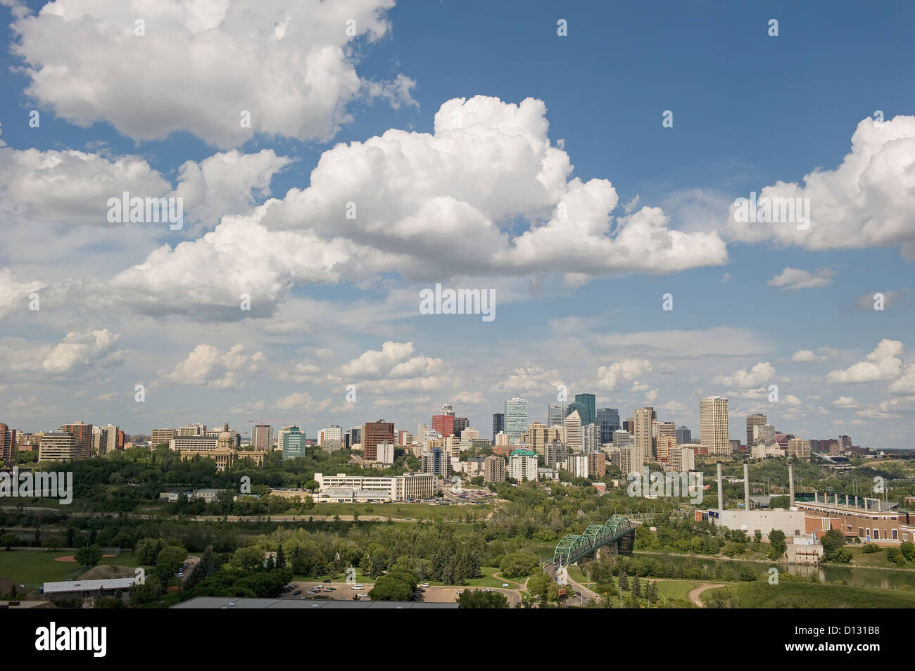 Cityscape Of Edmonton With Blue Sky And Cloud; Edmonton Alberta Canada ...