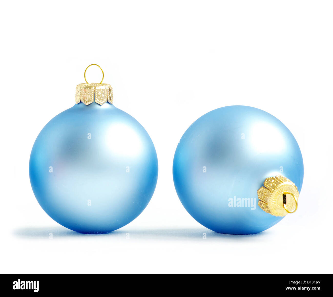 blue christmas balls isolated on a white Stock Photo - Alamy