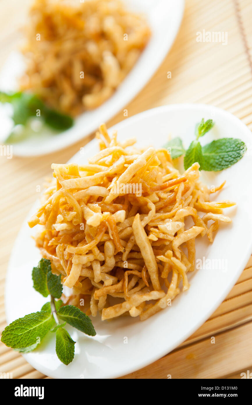 chak - Chak honey on two white plates, close up Stock Photo - Alamy