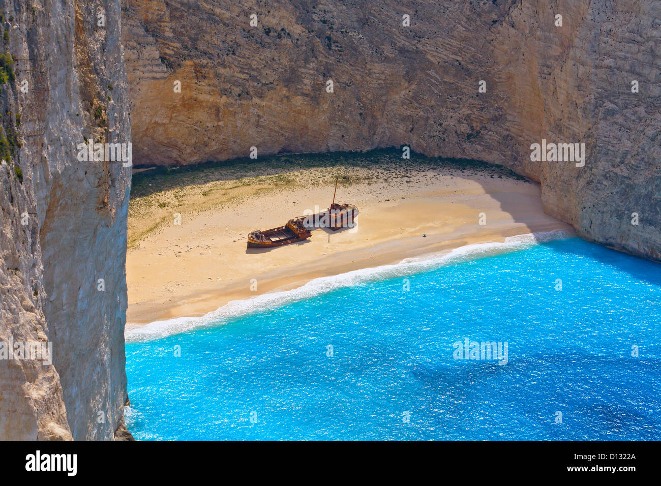 'Navagio' or 'The Shipwreck' beach at Zakynthos island in Greece Stock ...