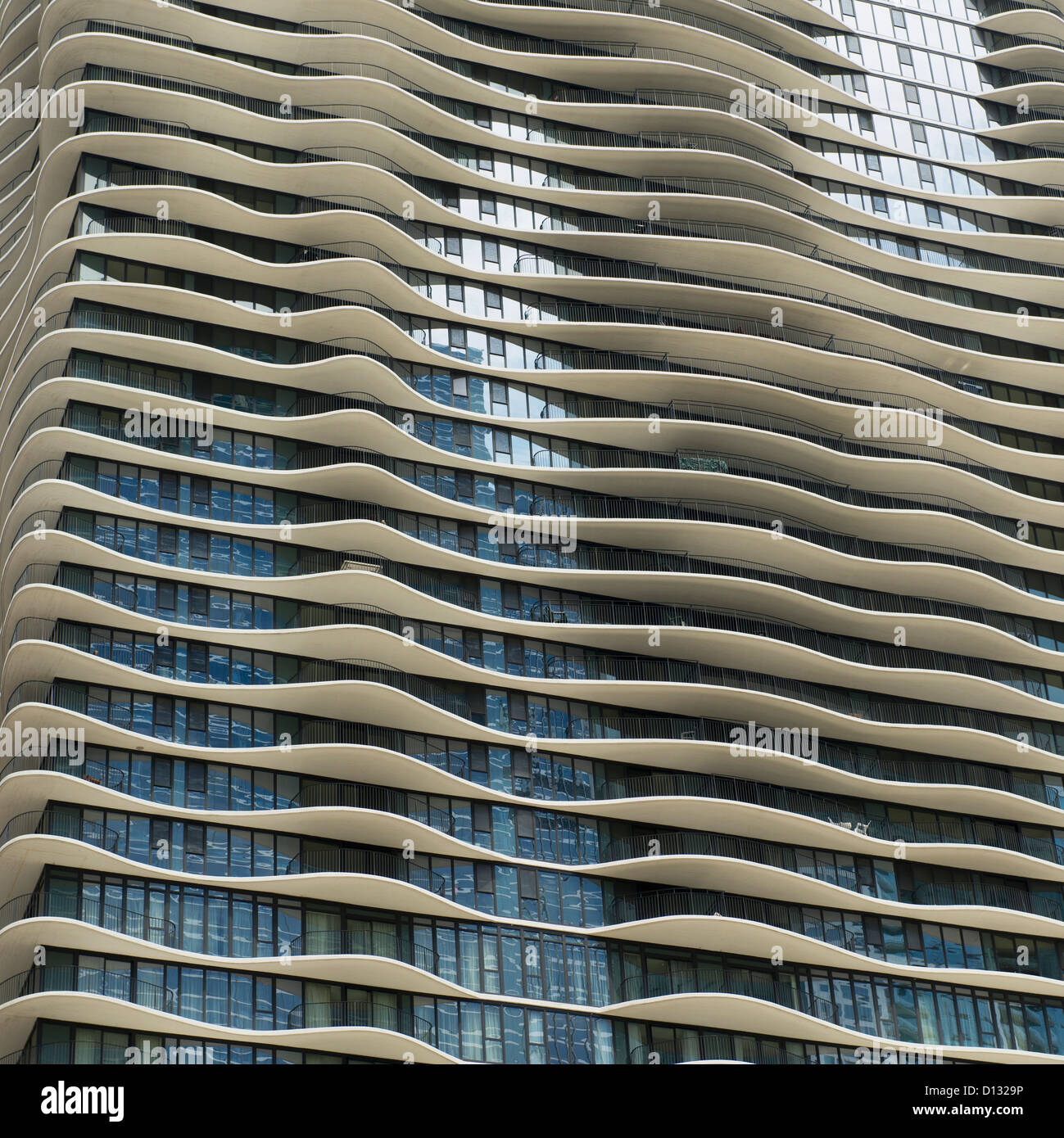 Curved Ledges On The Facade Of A Building; Chicago Illinois United ...