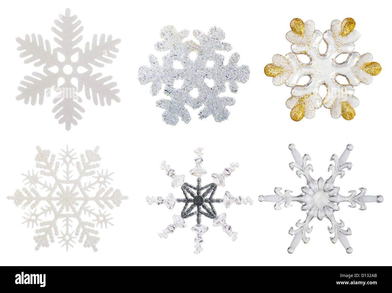 snowflakes isolated on white background Stock Photo - Alamy