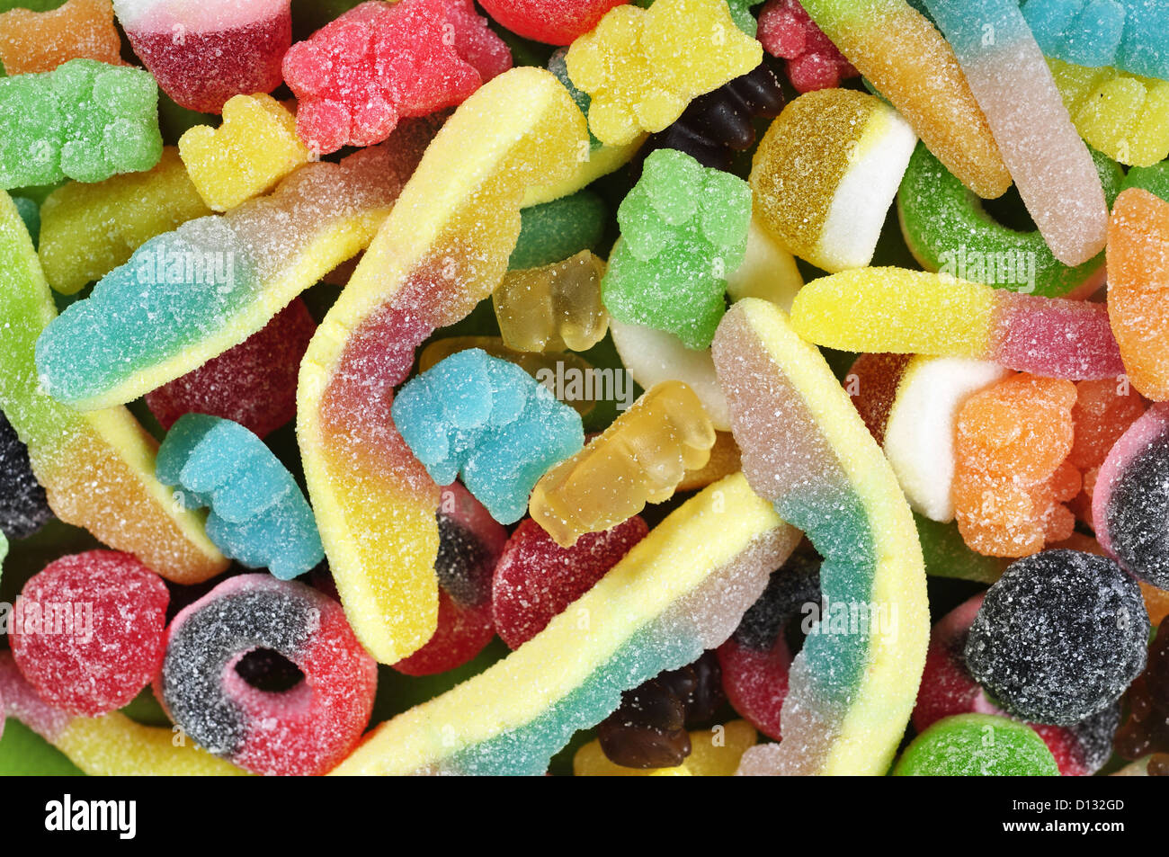Full frame view of multicolored candies closeup Stock Photo - Alamy