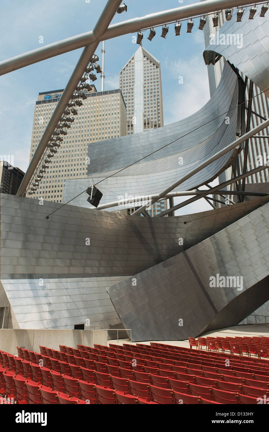 Red Seating In An Outdoor Amphitheatre; Chicago Illinois United States ...