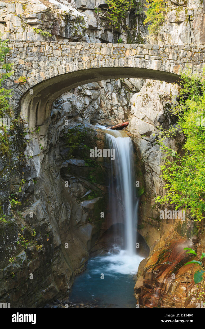 Bridge Over Christine Waterfall Mount Rainier National Park; Washington ...