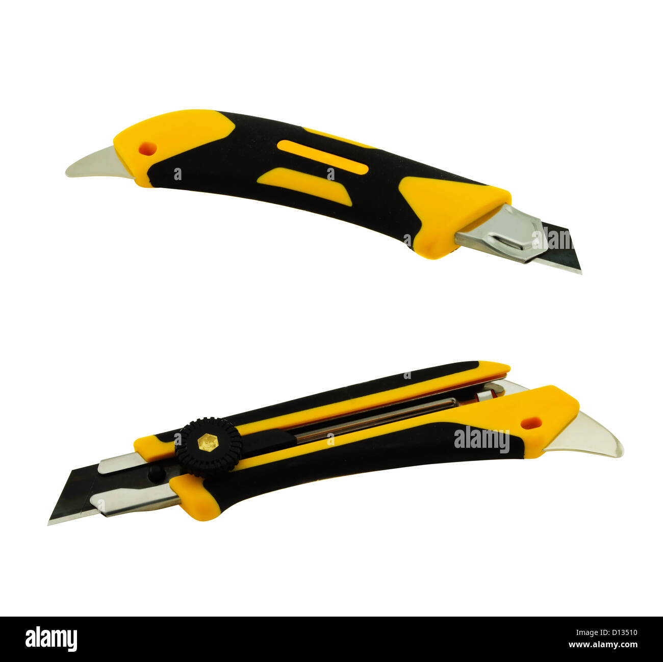 two knifes with removable blade on white background Stock Photo - Alamy