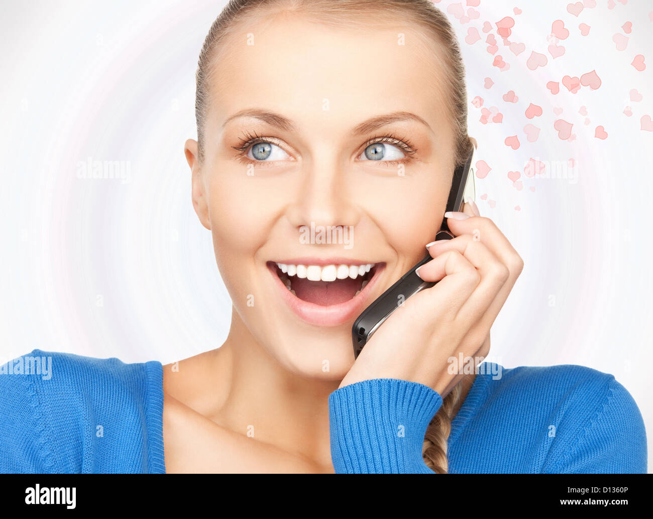woman with cell phone Stock Photo - Alamy