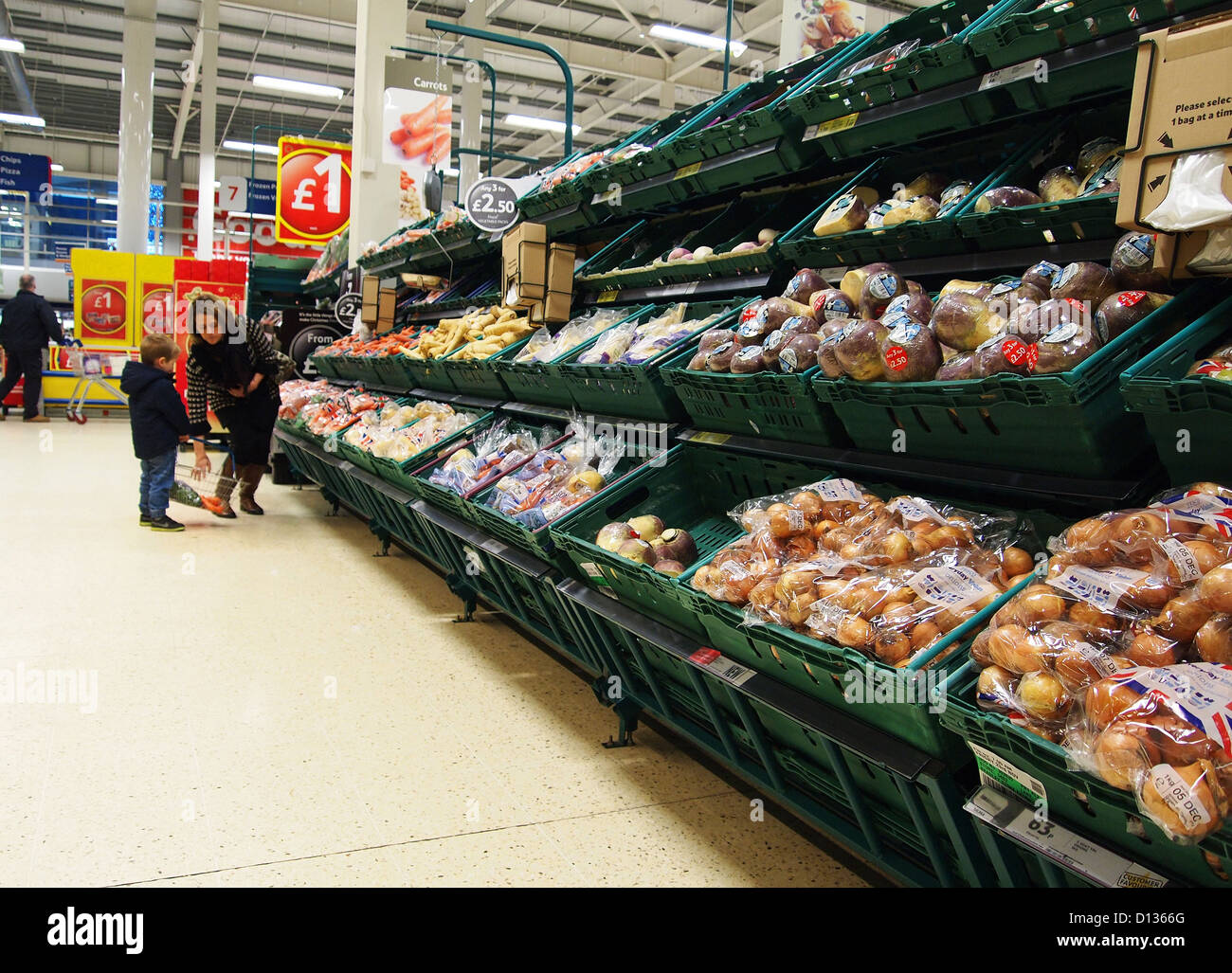 Fully stocked shelves ready for the Christmas shopping rush in a large ...