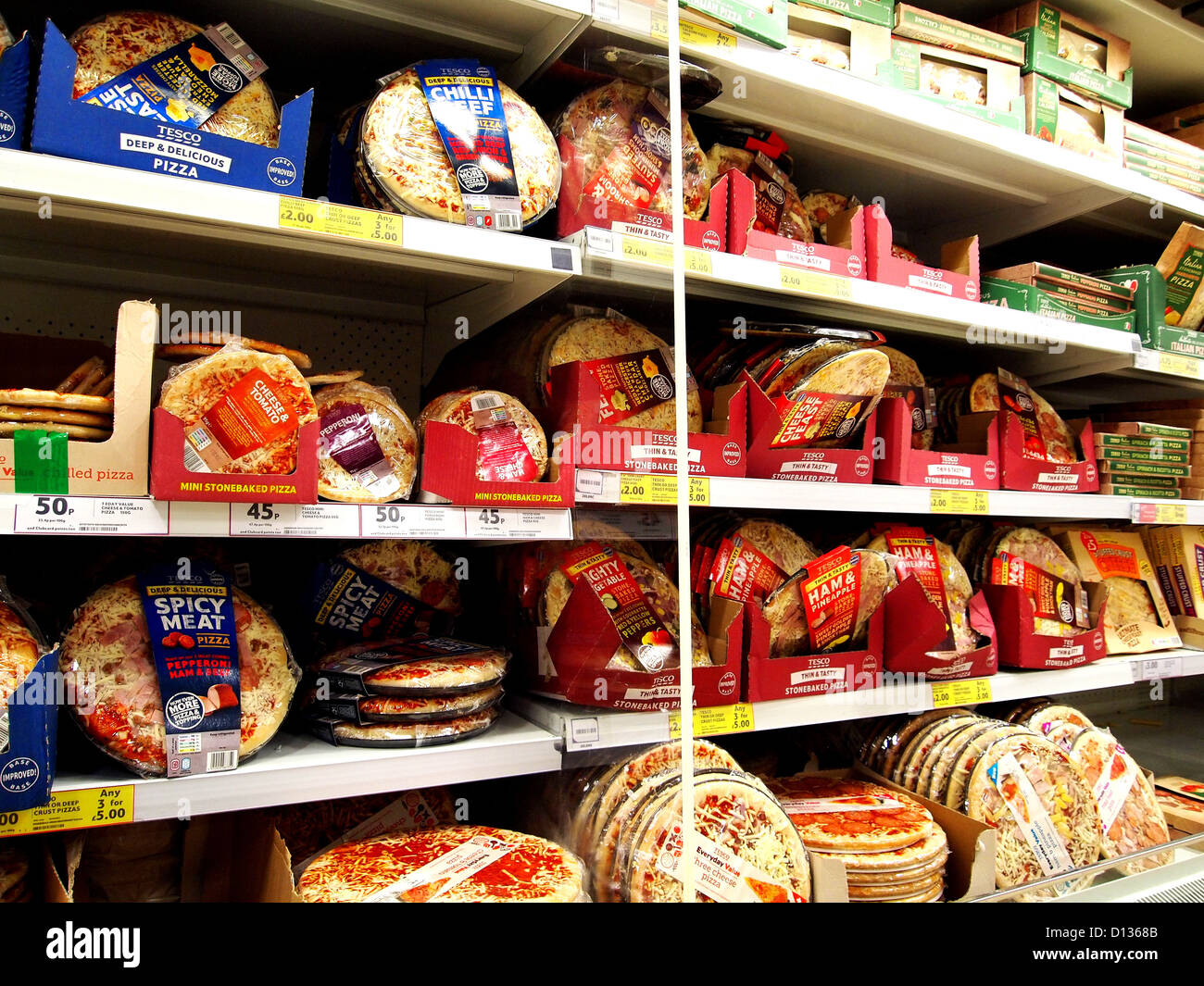 Fully stocked shelves ready for the Christmas shopping rush in a large ...