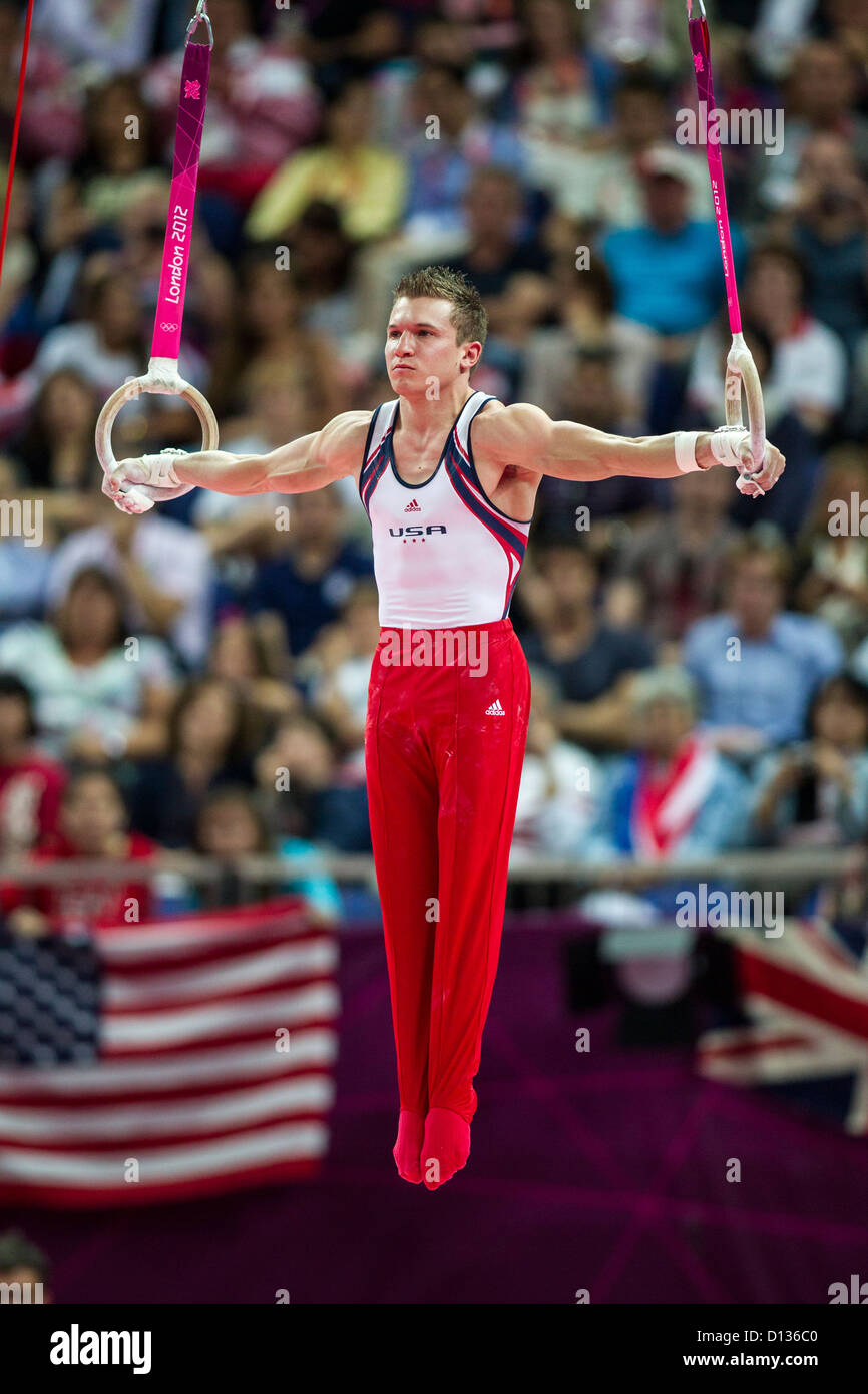 Jonathan Horton (USA) competing on the Rings during the Men's Team ...