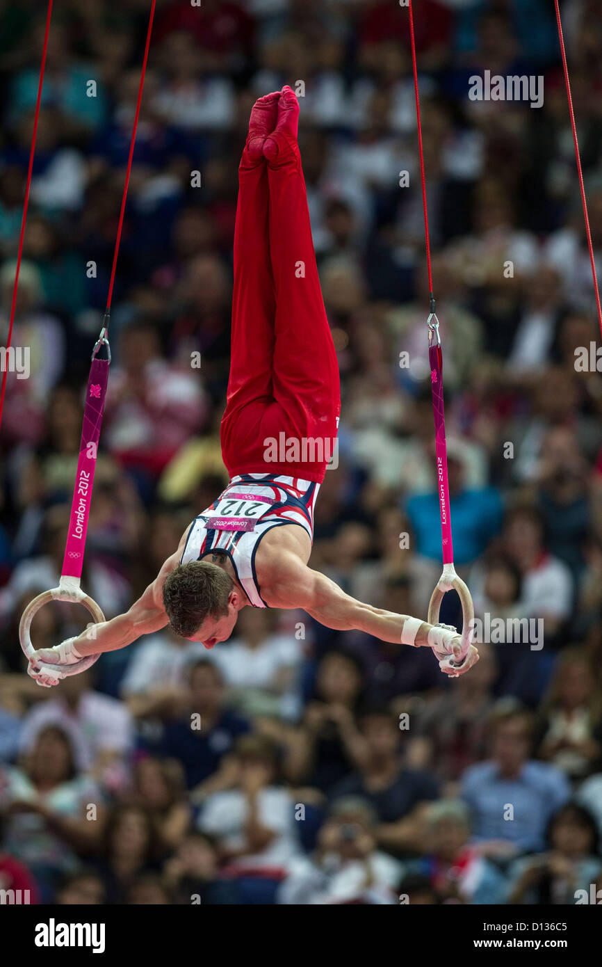 Jonathan Horton (USA) competing on the Rings during the Men's Team ...