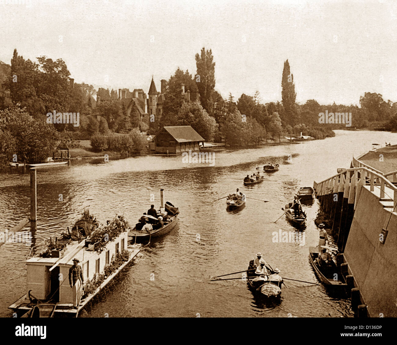 Glen Island River Thames Maidenhead Victorian period Stock Photo - Alamy
