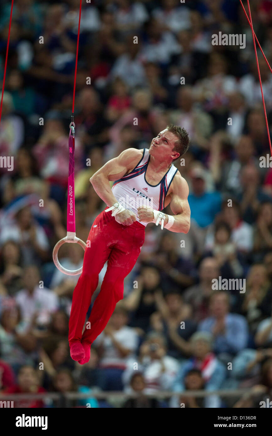 Jonathan Horton (USA) competing on the Rings during the Men's Team ...