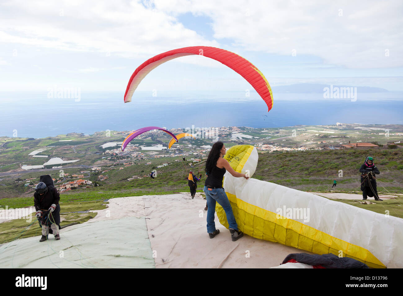 Competitors at the jump off point above the coast at the Open ...