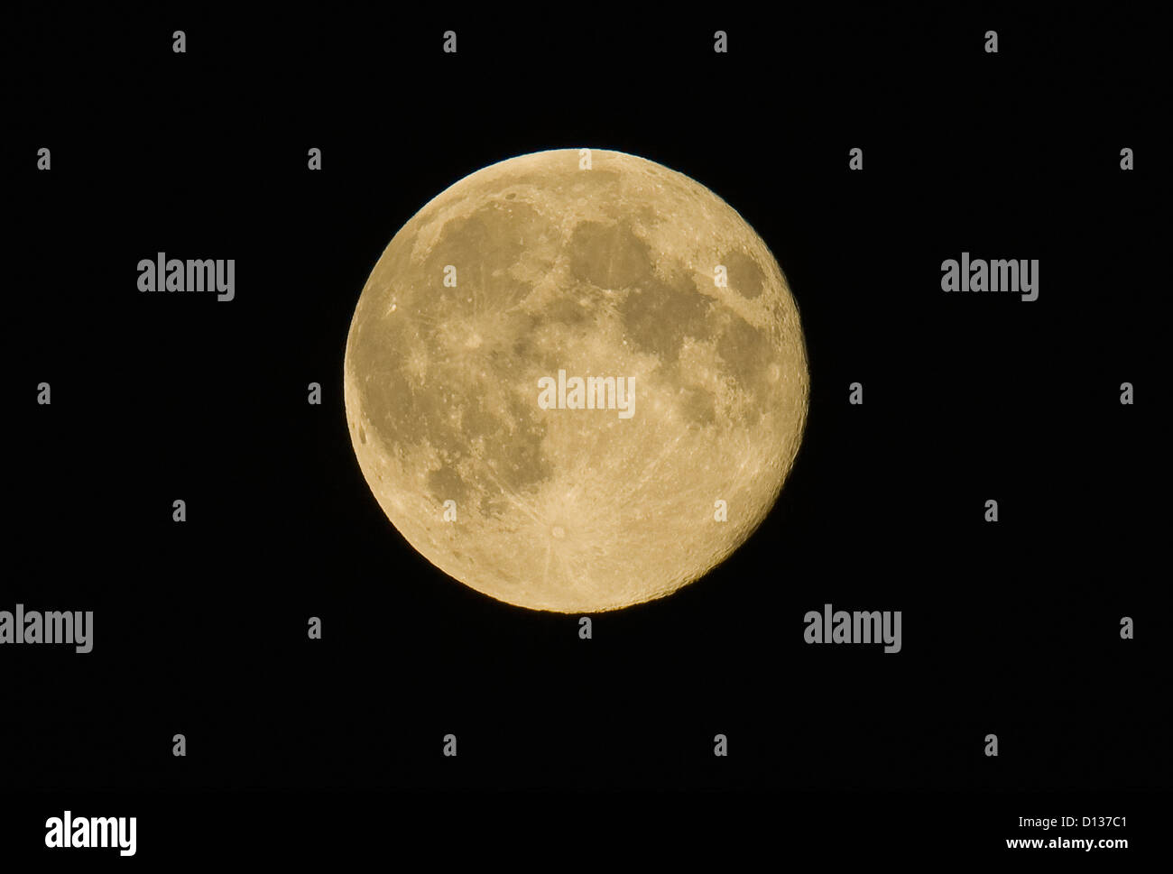 Details On The Surface Of A Full Moon In A Dark Sky; Anchorage Alaska ...