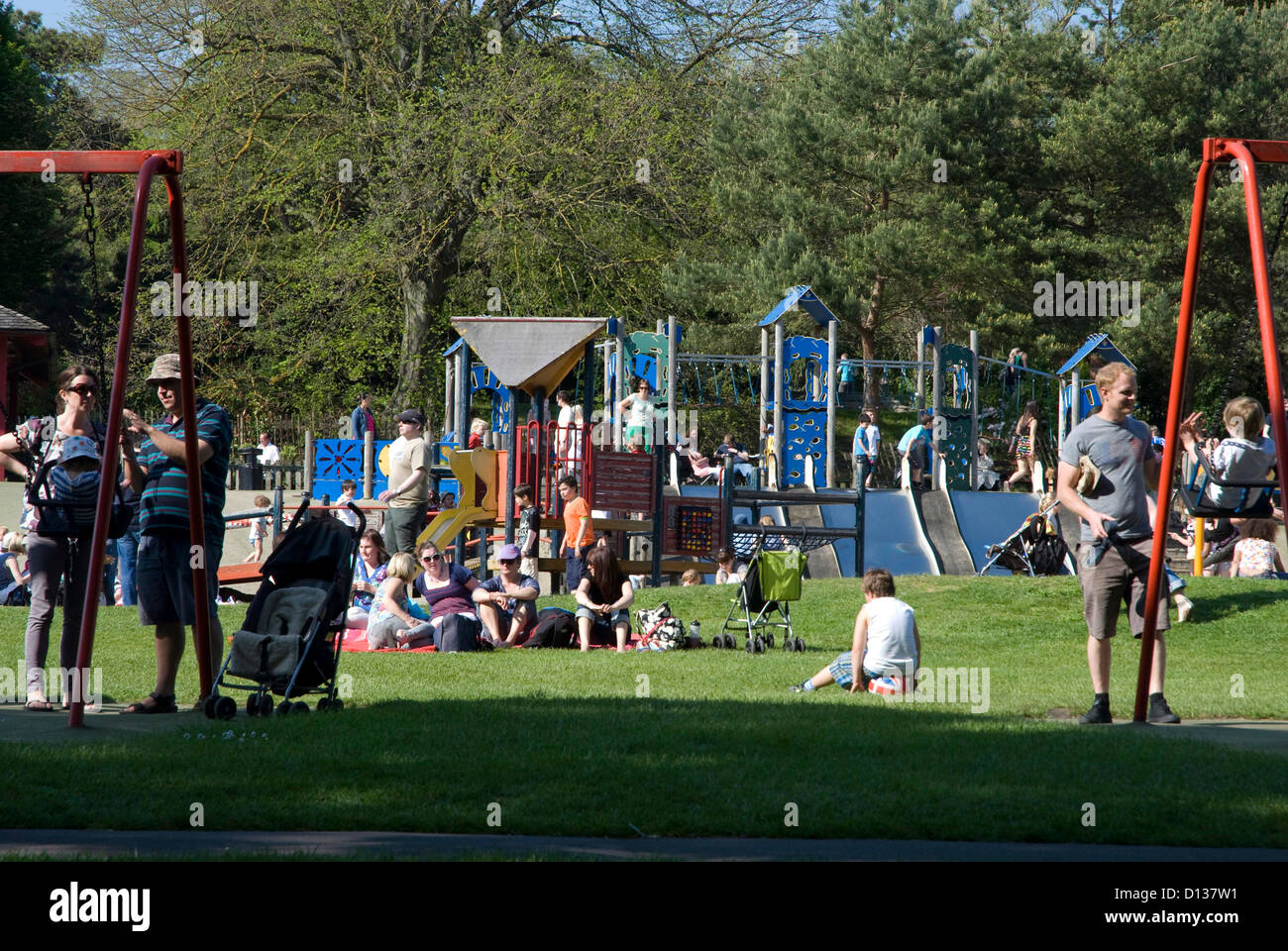 Children playing on a summers day in Royal Victoria Park, Bath Spa ...