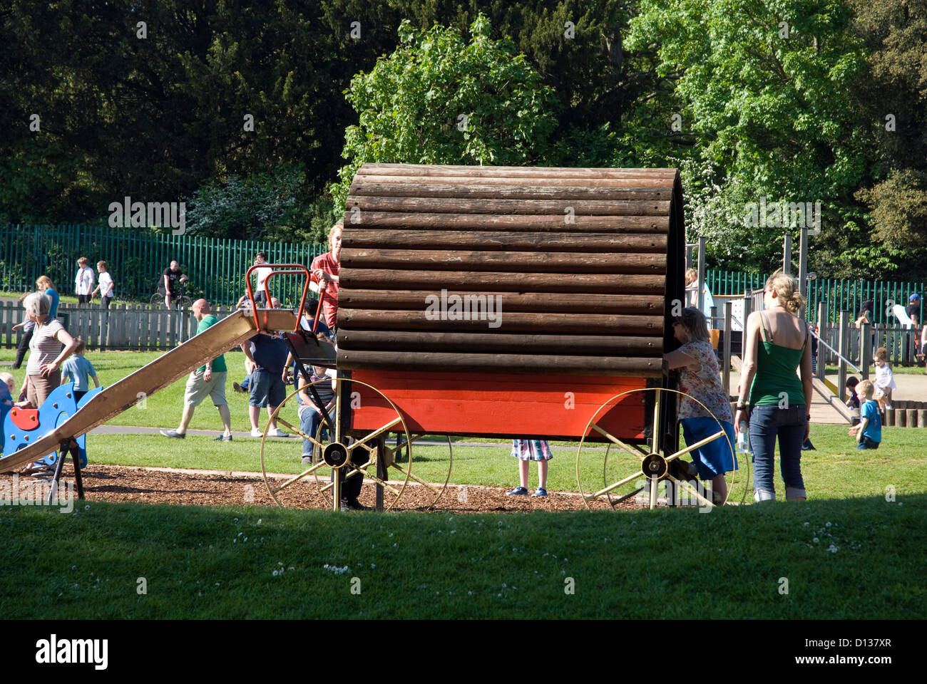 Children playing on a summers day in Royal Victoria Park, Bath Spa ...
