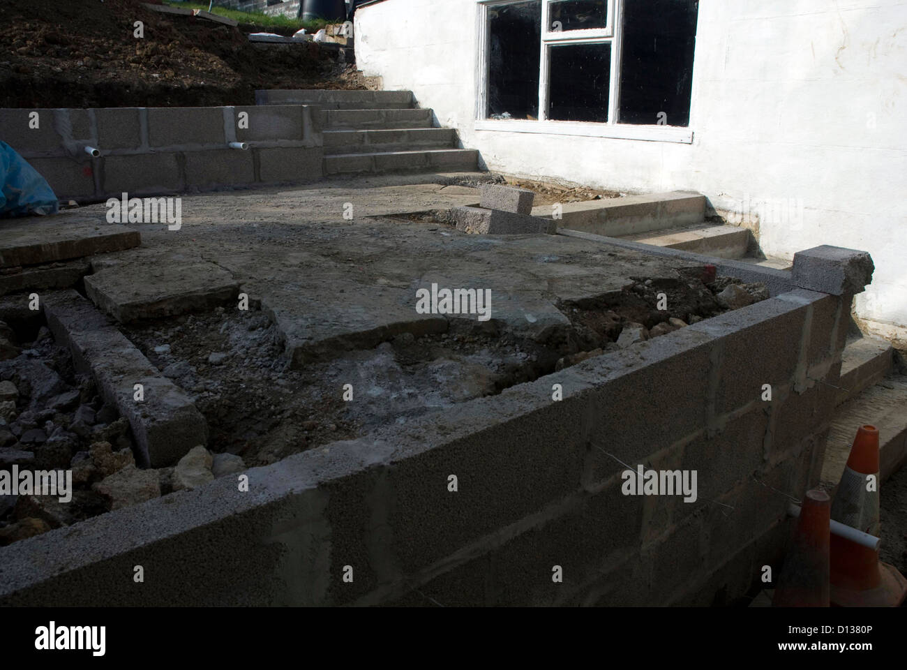 A back garden being landscaped in Bath Somerset England UK Stock Photo ...
