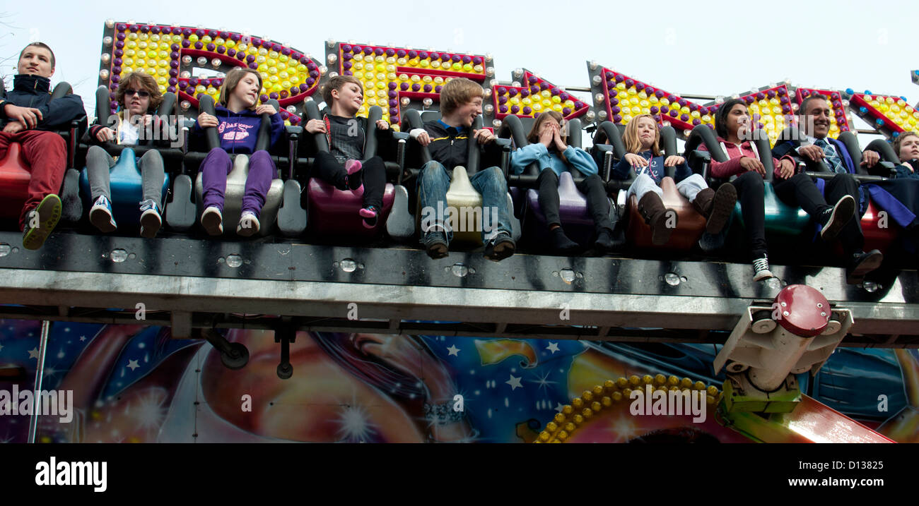 Ride at Warwick Mop fair Stock Photo - Alamy