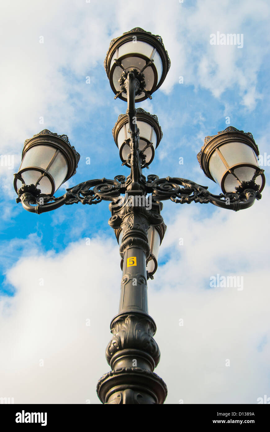 Low Angle View Of A Lamppost With Five Lights; Ireland Stock Photo - Alamy