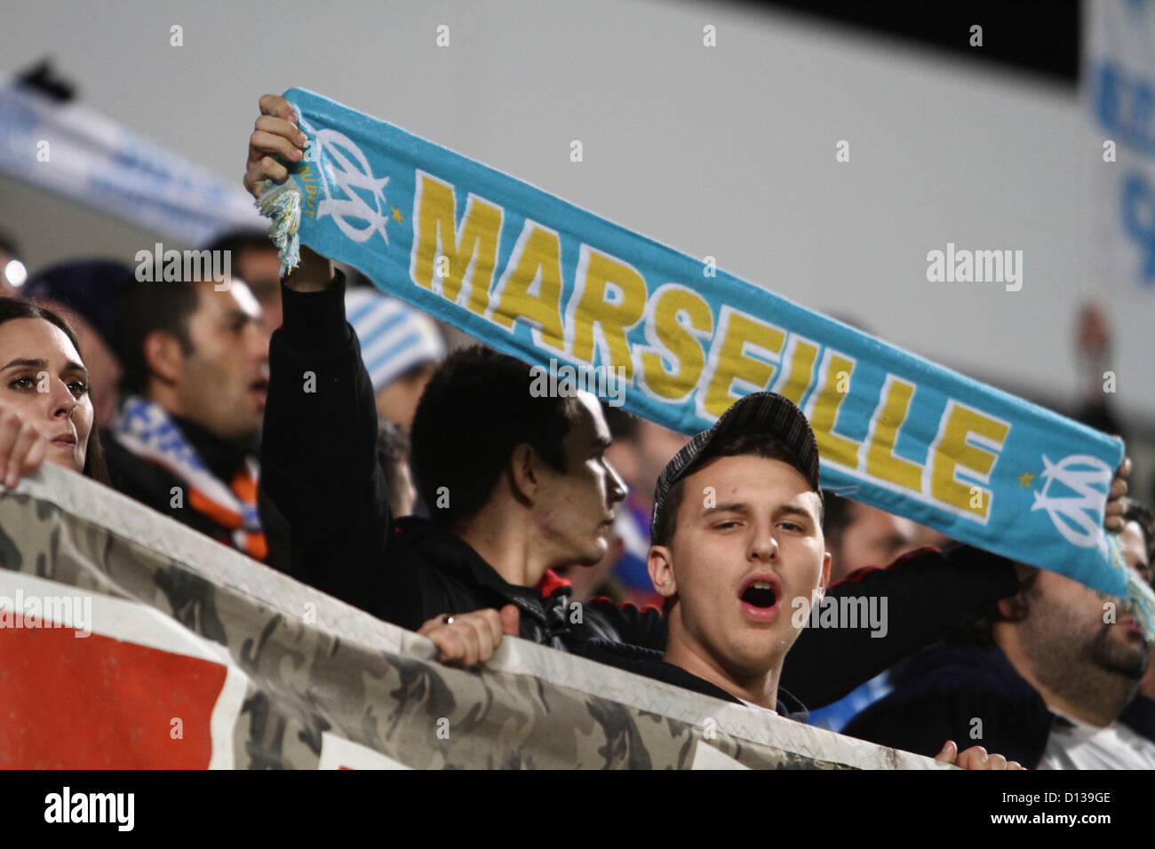 Cyprus,Nicosia:Olympique Marseille's fans during the UEFA Europa League ...