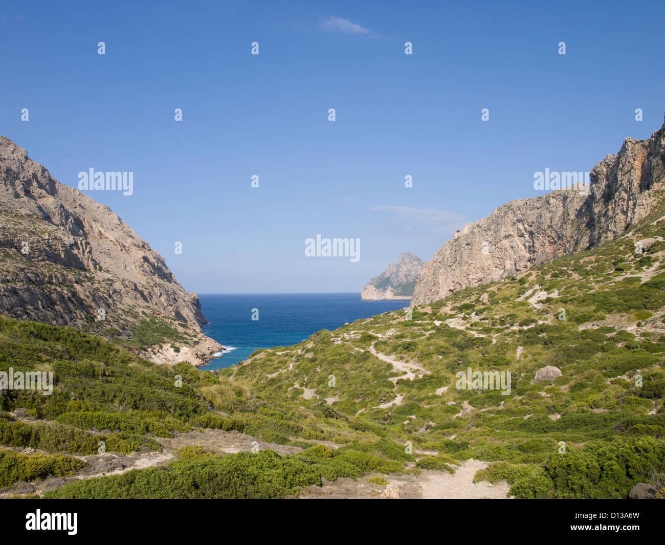 Remote inlet, cala, on the Formentor peninsula of Majorca Spain Stock ...