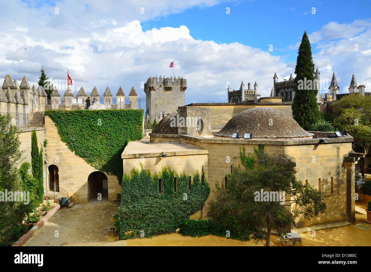 Inside of the Almodovar castle restored Stock Photo - Alamy