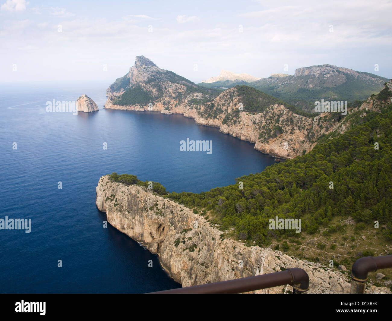 Viewpoint on Formentor peninsula Majorca, cliffs sea mountains and blue ...