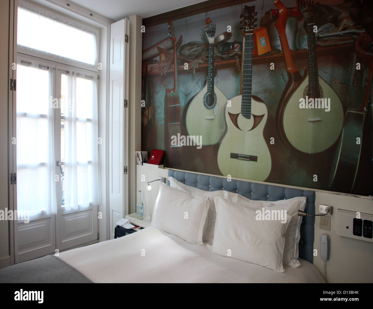 Fado mural in bedroom in LX Boutique Hotel, Lisbon Stock Photo - Alamy
