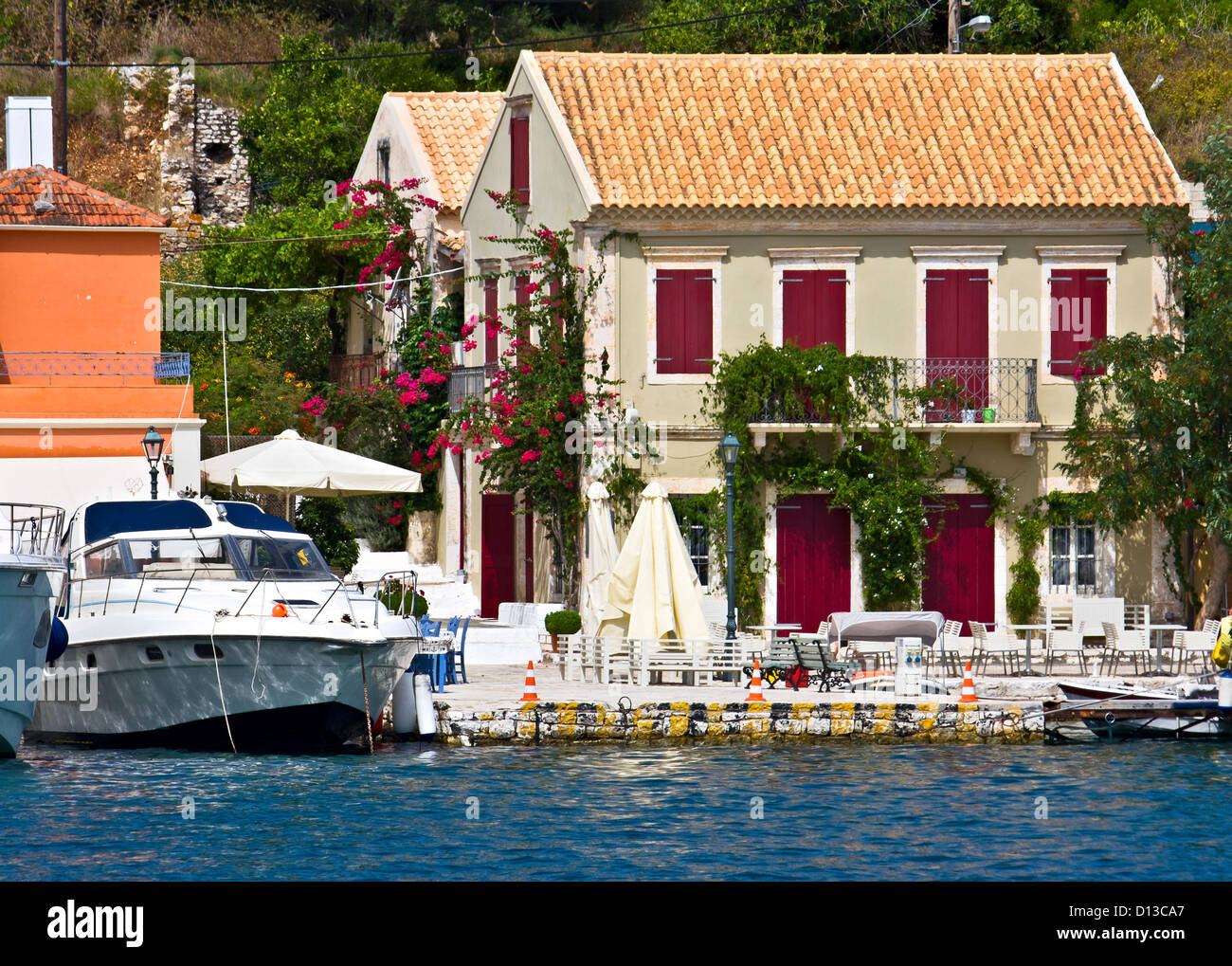 Traditional fishing village of 'Fiscardo' at Kefalonia island in Greece ...