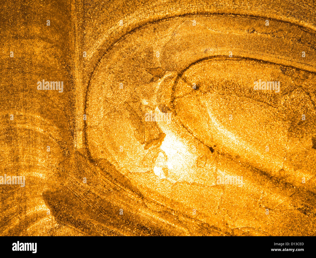 Sunset light seen through a sheet of ice Stock Photo - Alamy