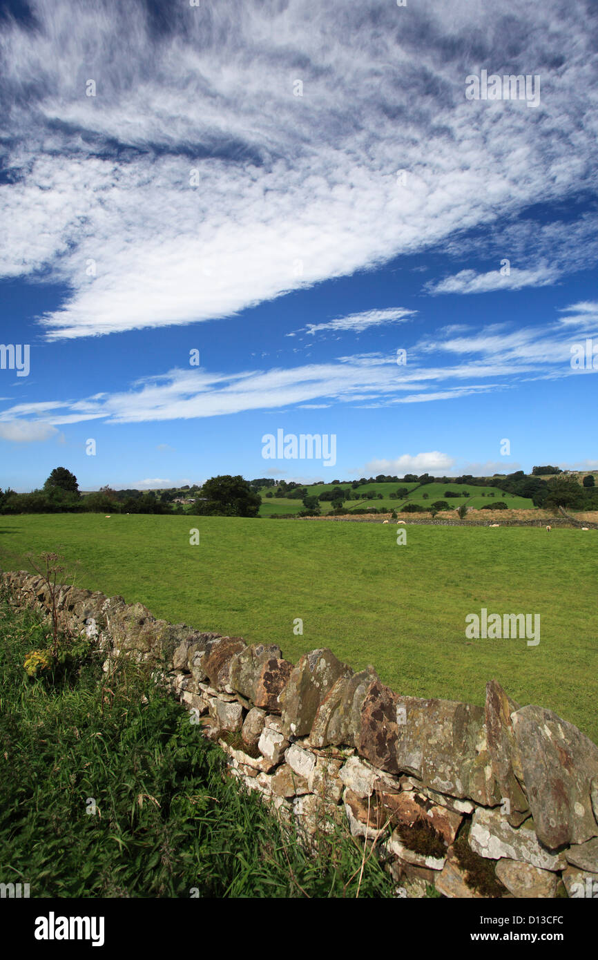 Landscape view over Hunderthwaite village, Upper Teesdale, Durham ...