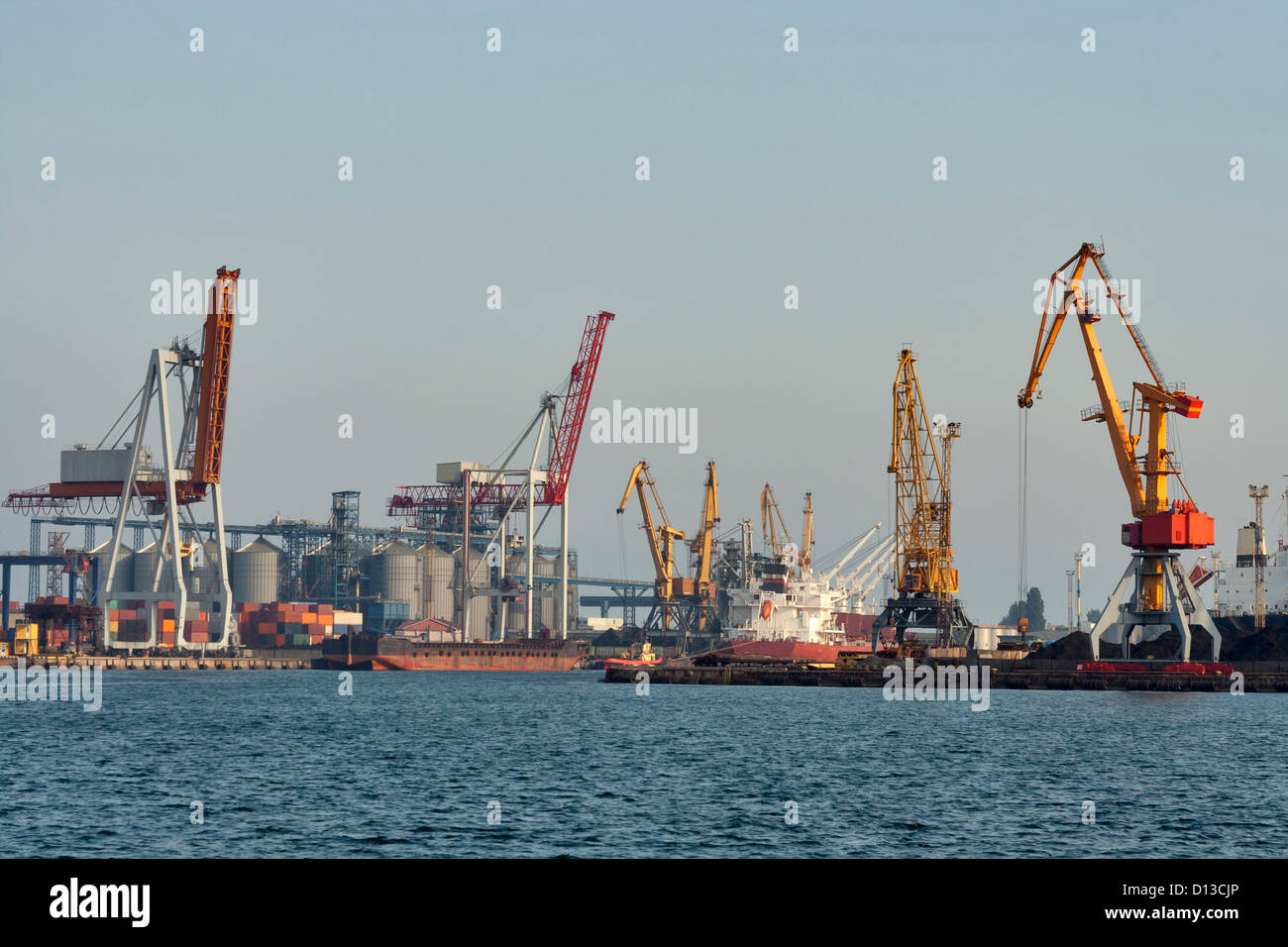 Cargo port cranes and containers Stock Photo - Alamy
