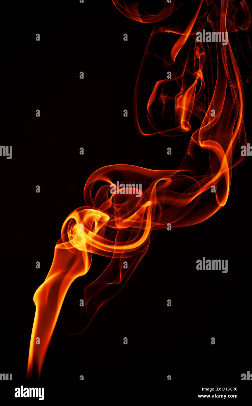 fire color smoke on black Stock Photo - Alamy